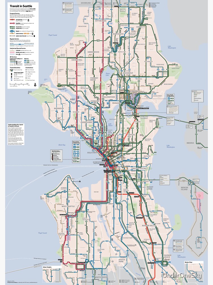 "Seattle Transit Map" Sticker for Sale by UnderOneSky | Redbubble