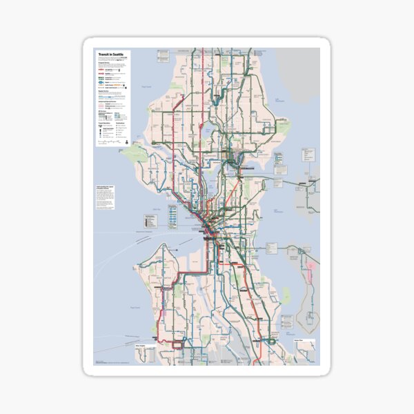 "Seattle Transit Map" Sticker for Sale by UnderOneSky | Redbubble