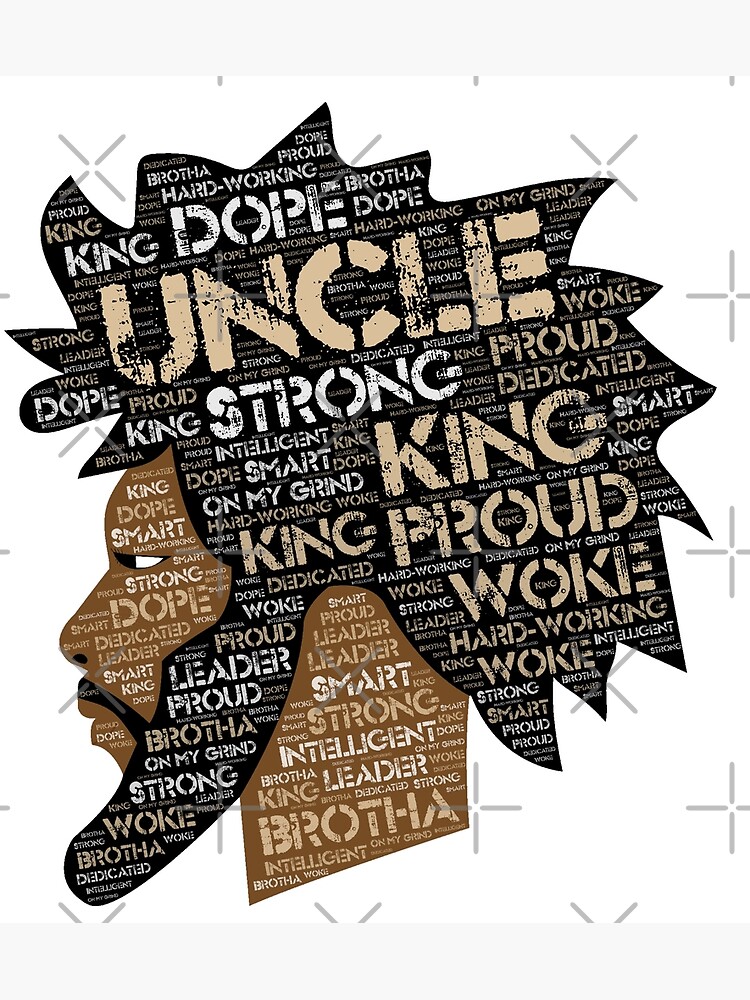 "African American Uncle | Black King Words in Afro" Poster for Sale by ...
