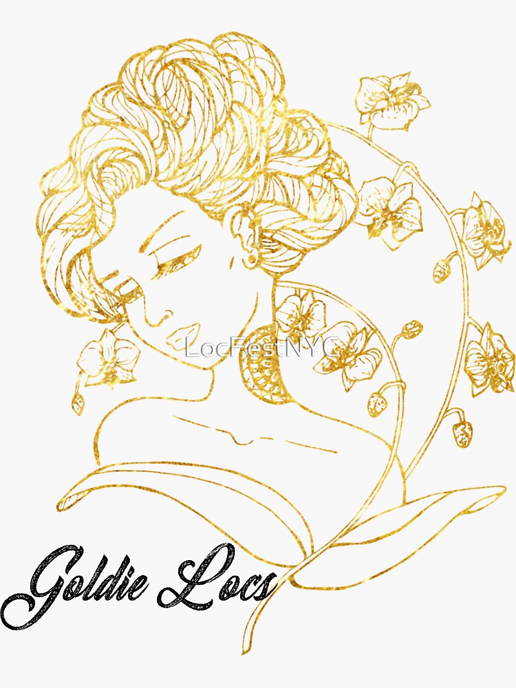 "Goldie Locs Goldilocks Naturally Loc'd" Sticker for Sale by LocFestNYC ...