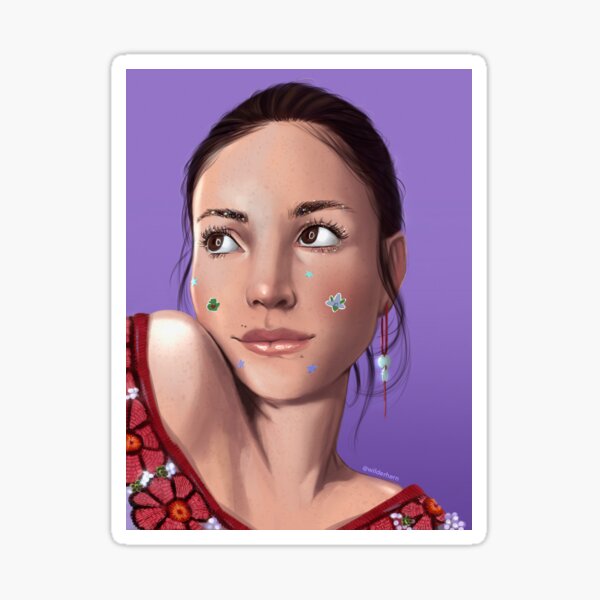 "woman face" Sticker for Sale by wilderdraw | Redbubble