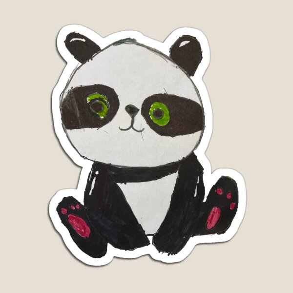 Imán «Panda - Dibujo de niño de dibujos animados lindo» de LexiesDoodle ...