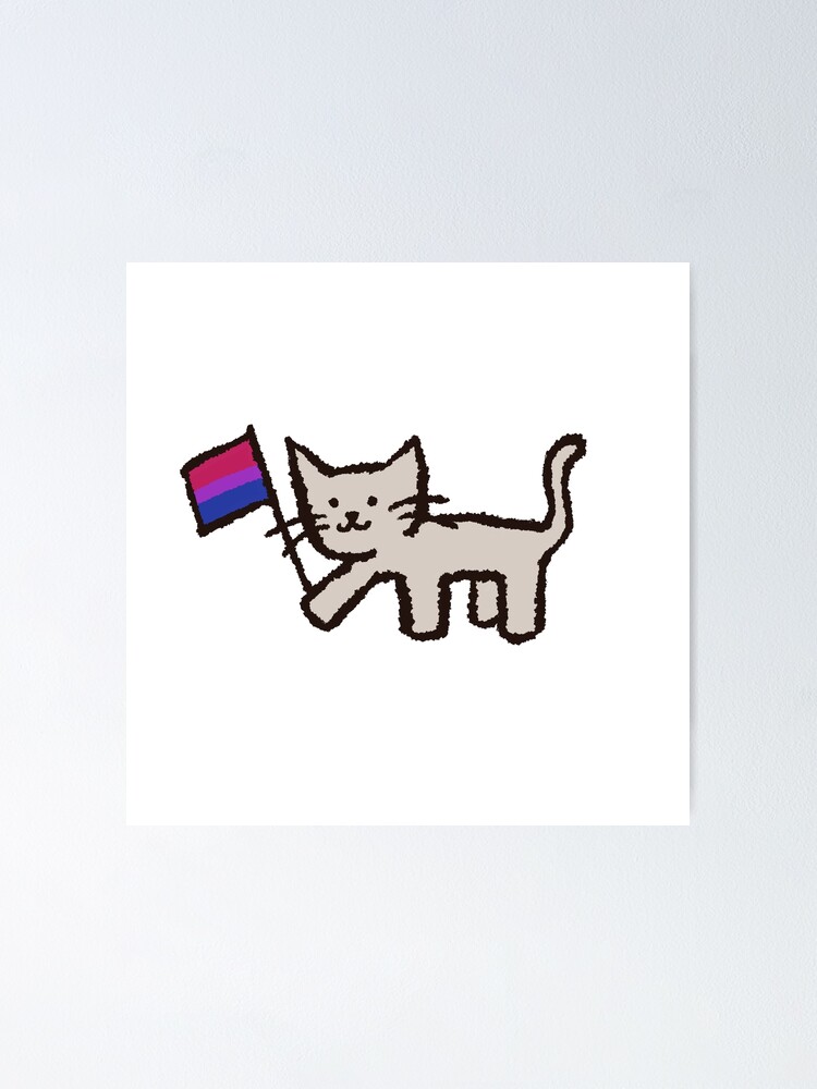 "bi cat pride flag" Poster for Sale by sunlucky | Redbubble