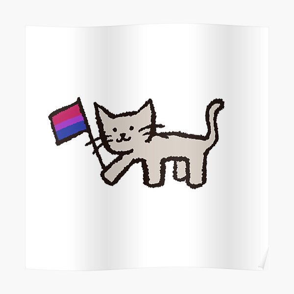 "bi cat pride flag" Poster for Sale by sunlucky | Redbubble