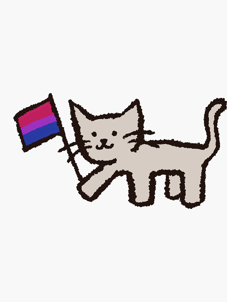 "bi cat pride flag" Sticker for Sale by sunlucky | Redbubble