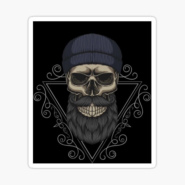 "Bearded skull" Sticker for Sale by Disturbed-Mind | Redbubble