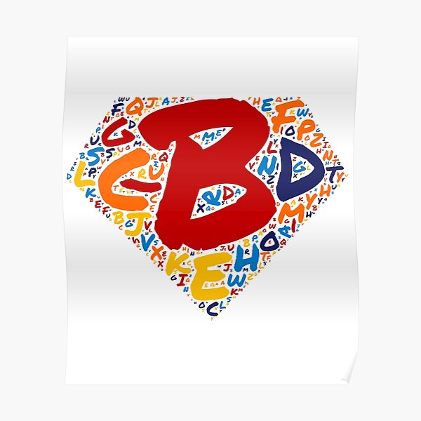 Póster «Super Letras Alfabeto Super Kiddo Hero Escudo Letra B» de ...