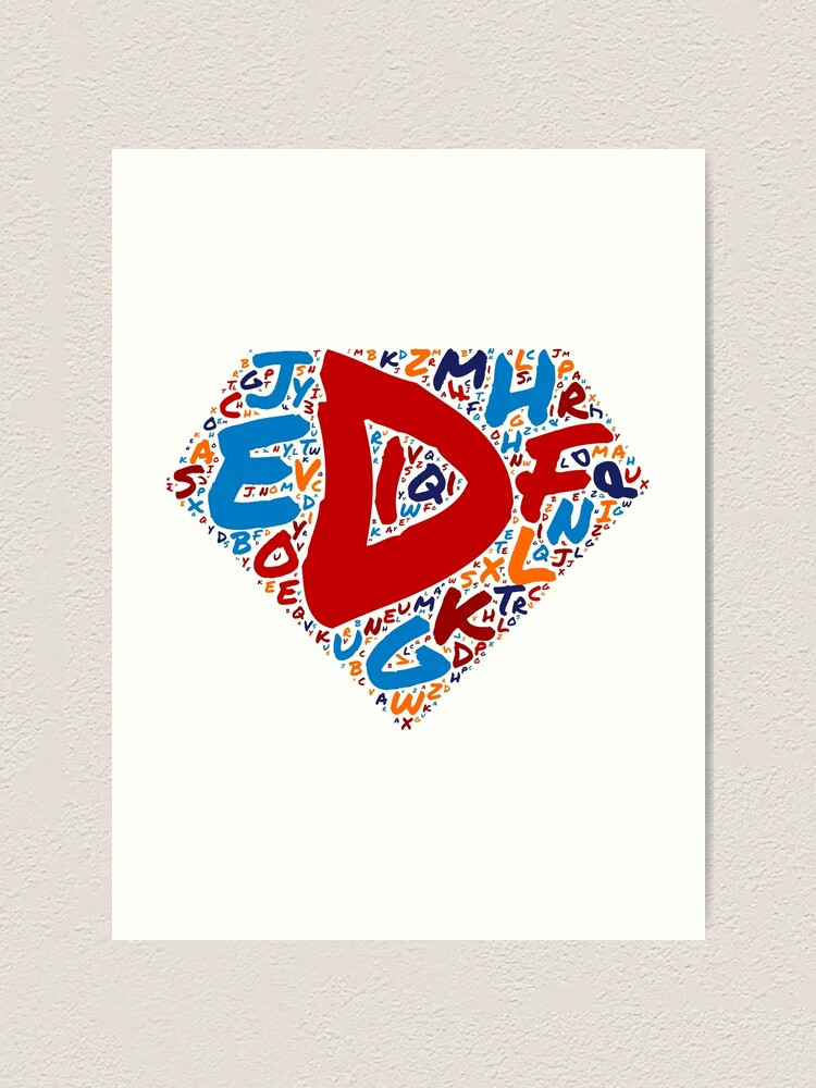 "Super Letters Alphabet Super Kiddo Hero Shield Letter D" Art Print for ...