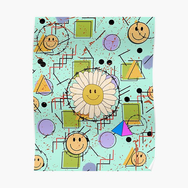 "80's and 90's flower art" Poster for Sale by ed-design | Redbubble