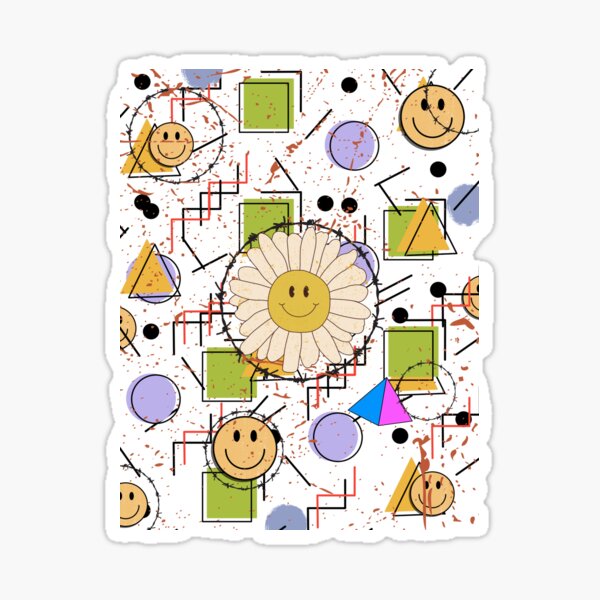 "80's and 90's flower art" Sticker for Sale by ed-design | Redbubble