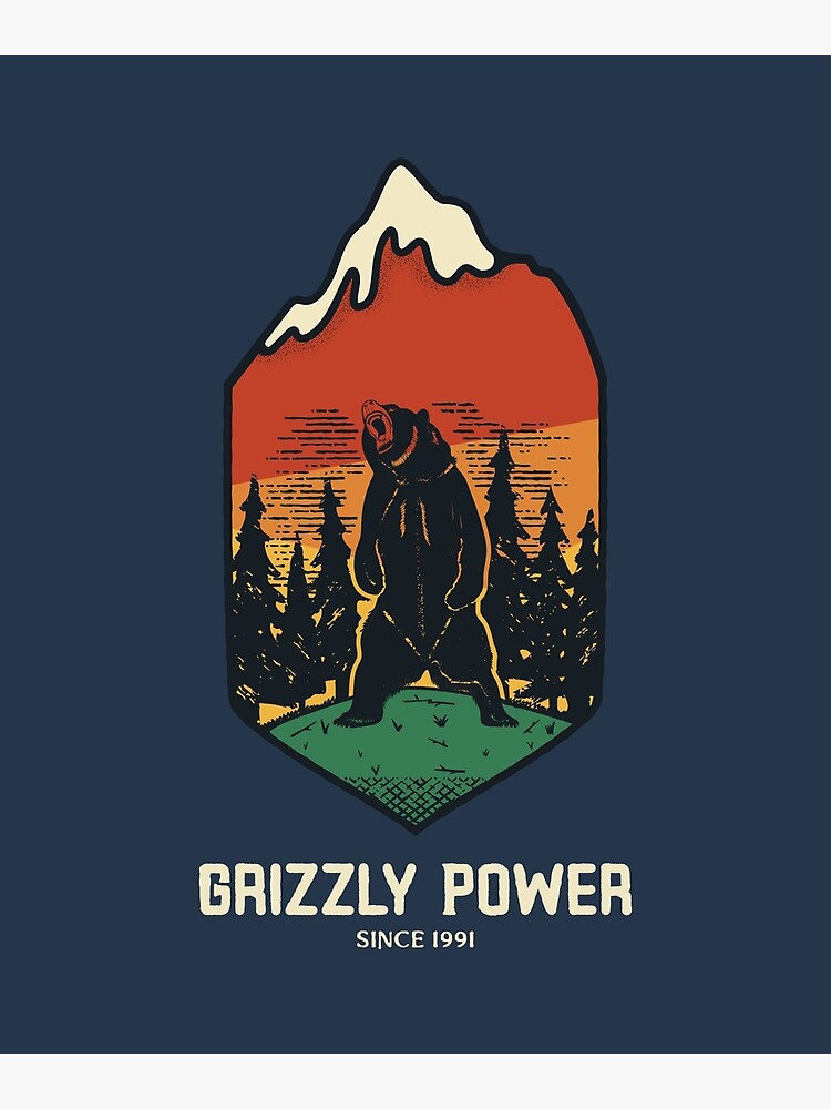 "Grizzly Power - Wild Brown Bear" Poster for Sale by sechovicz | Redbubble