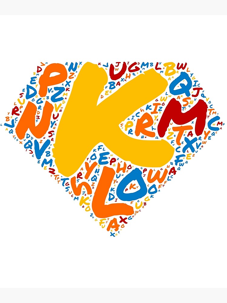 "Super Letters Alphabet Super Kiddo Hero Shield Letter K" Art Print for ...