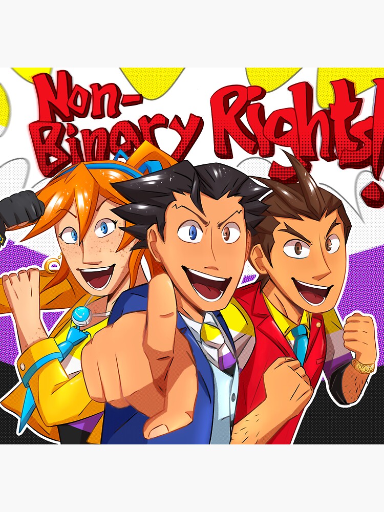 "NON-BINARY RIGHTS" Sticker for Sale by LappyLasagna | Redbubble