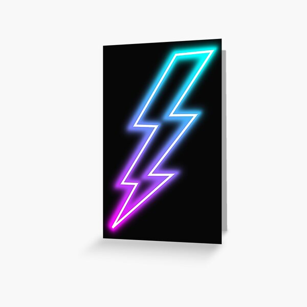 "Teal Purple Pink Lightning Bolt Neon Sign, Vaporwave , Synthwave ...