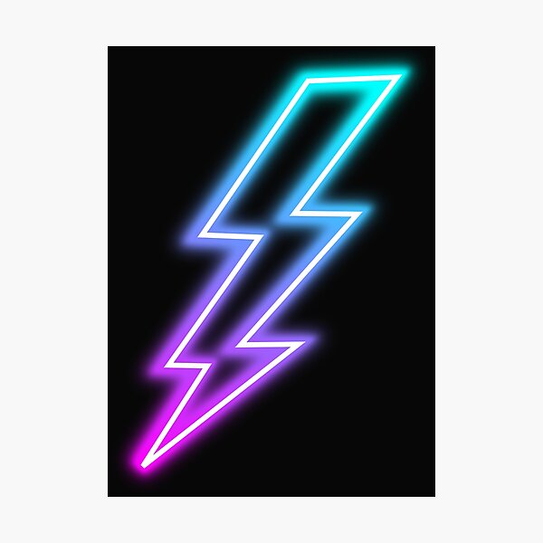 "Teal Purple Pink Lightning Bolt Neon Sign, Vaporwave , Synthwave ...