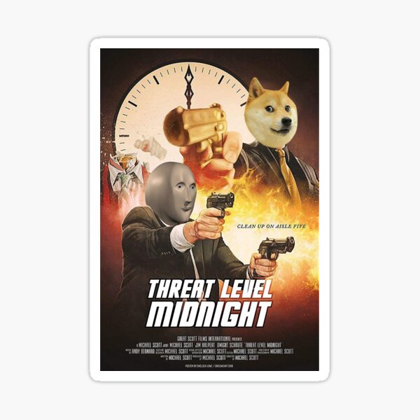 " threat level midnight dog Classic" Sticker for Sale by evajewfsharon ...