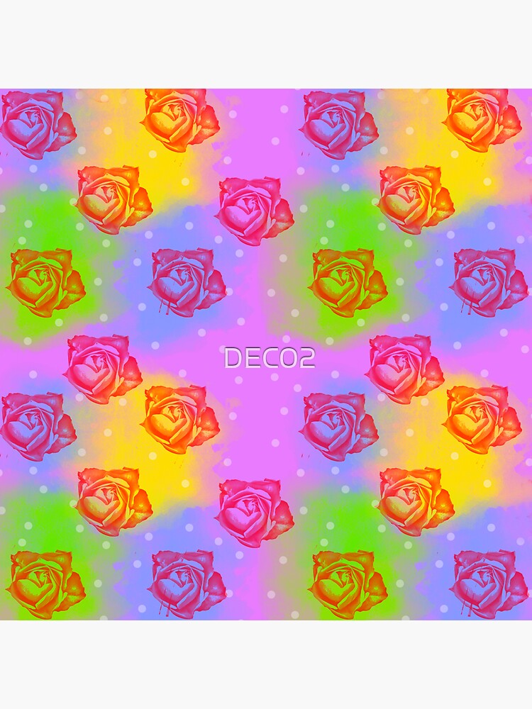 "PRIDE LGBTQIA: Roses Pattern On Rainbow-Colored Abstract " Sticker for ...