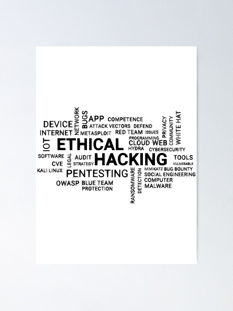 "Ethical Hacking Wordcloud " Poster for Sale by vonhatthinh3 | Redbubble