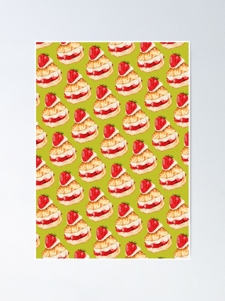 "Strawberry Shortcake Pattern - Green" Poster for Sale by KellyGilleran ...