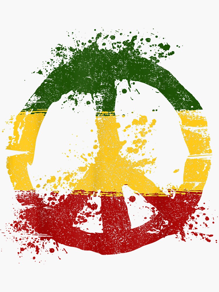 "Reggae Music Peace Sign Rastafari Rasta Gift" Sticker for Sale by ...