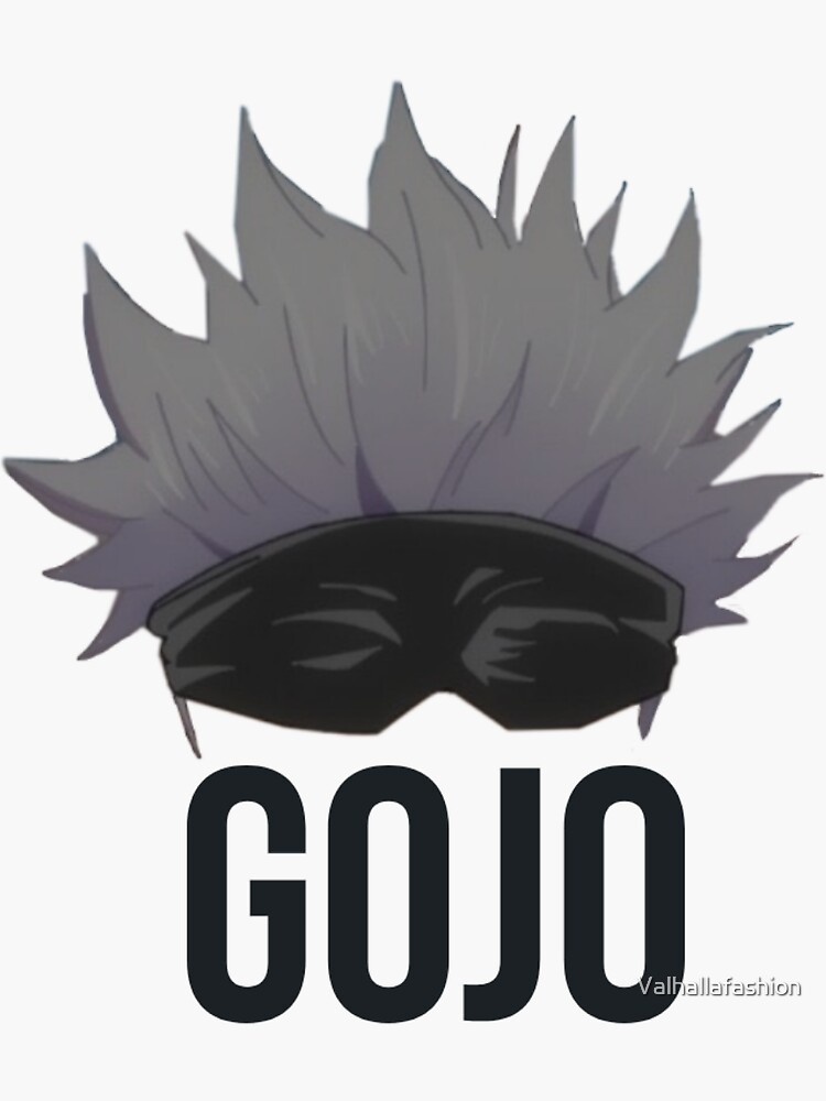 "Gojo logo printed anime merchs." Sticker for Sale by Valhallafashion ...