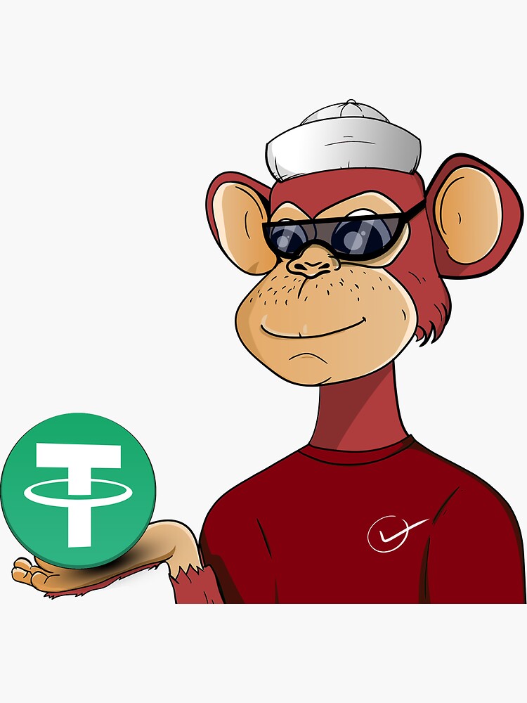 " Dawn Ape Tether Happy NFT" Sticker for Sale by codezela-nft | Redbubble