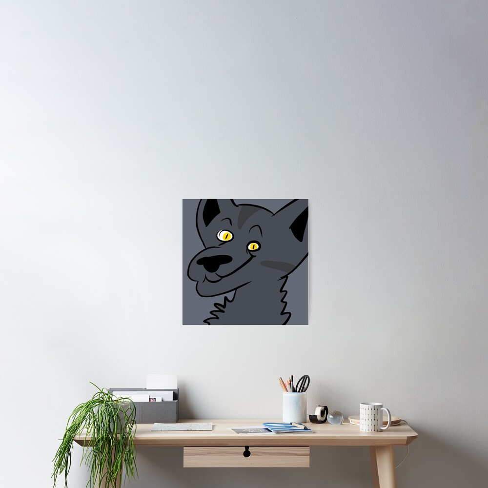 "Derpy Wolf Face Black" Poster for Sale by DolmanceWorks | Redbubble