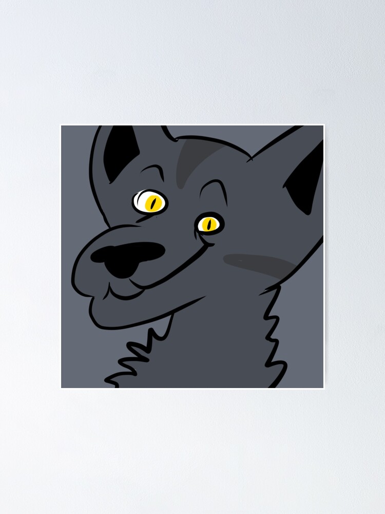 "Derpy Wolf Face Black" Poster for Sale by DolmanceWorks | Redbubble