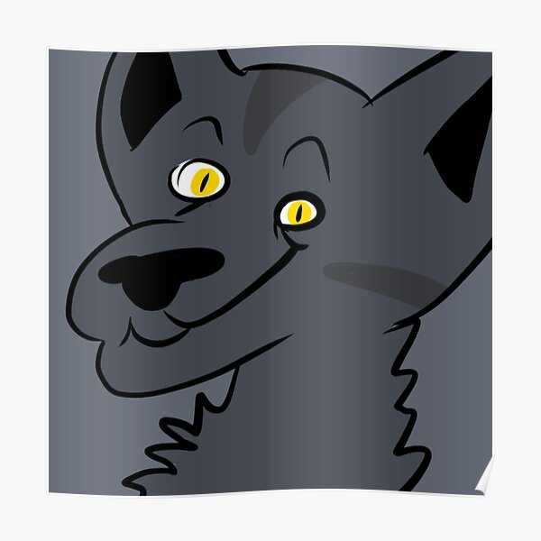 "Derpy Wolf Face Black" Poster for Sale by DolmanceWorks | Redbubble