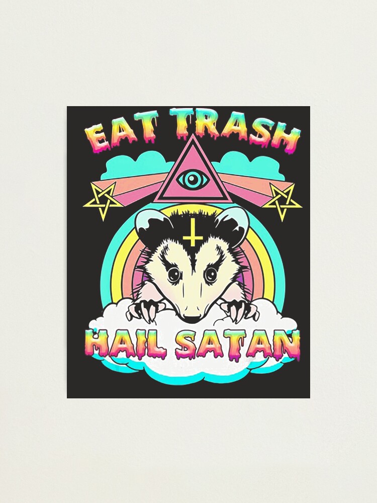 "Eat Trash Hail Satan Raccoon Pentagram Satanic Garbage Gang ...