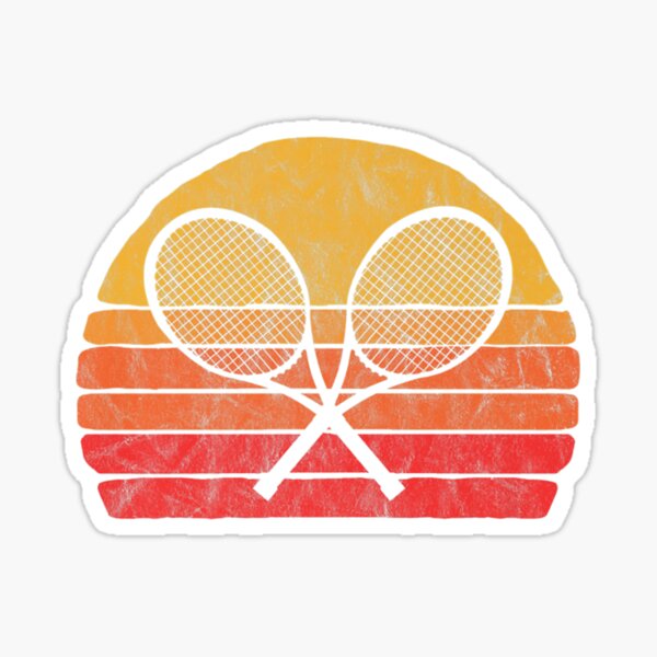 "Crossed Tennis Racquets Retro 80s Sun Vintage Sticker" Sticker for ...
