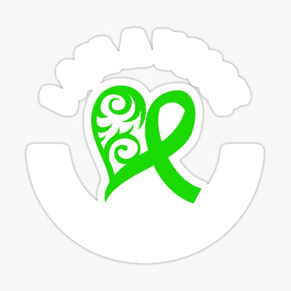 "Traumatic Brain Injury Green Ribbon Heart Voice Support TBI design ...