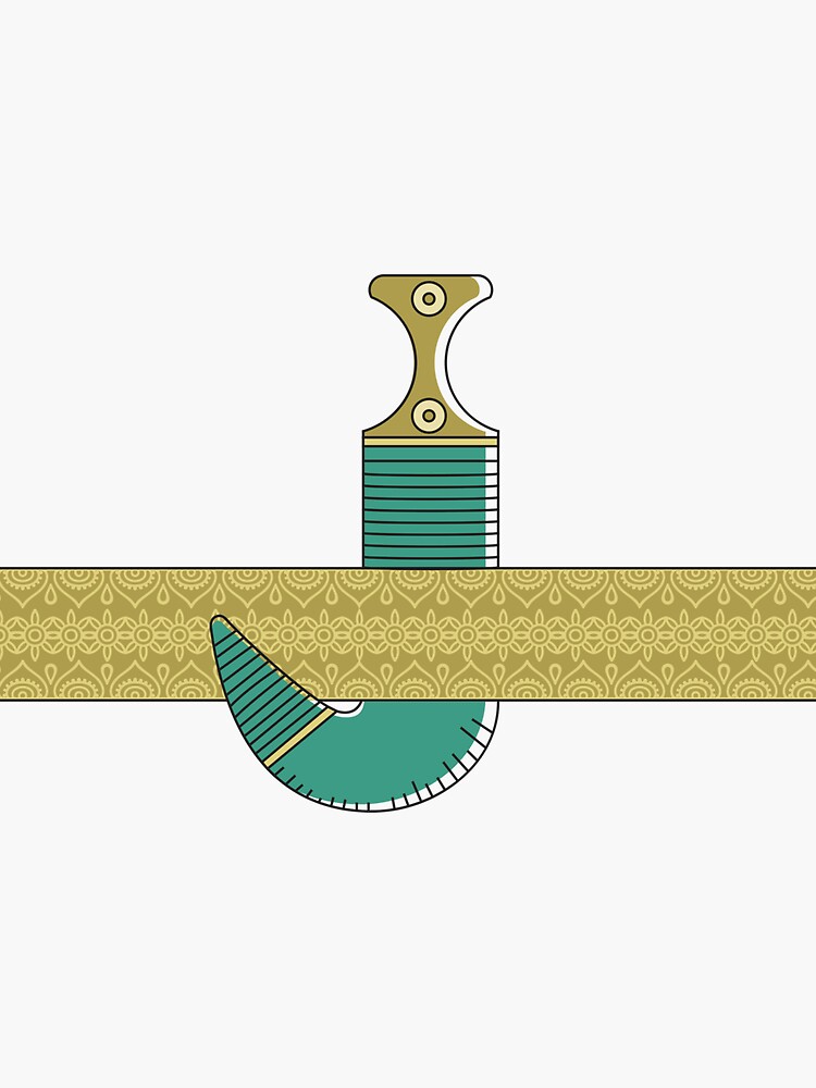 "jambiya, yemen traditional clothing, Yemeni jambia " Sticker for Sale ...