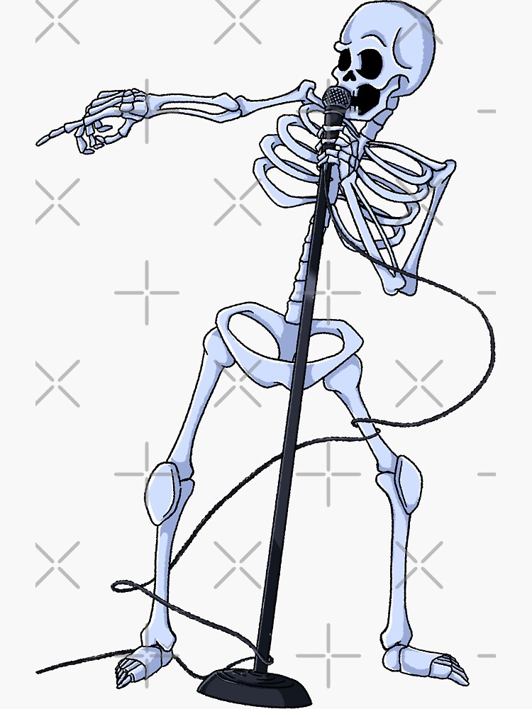"stand-up skeleton" Sticker for Sale by heyannite | Redbubble