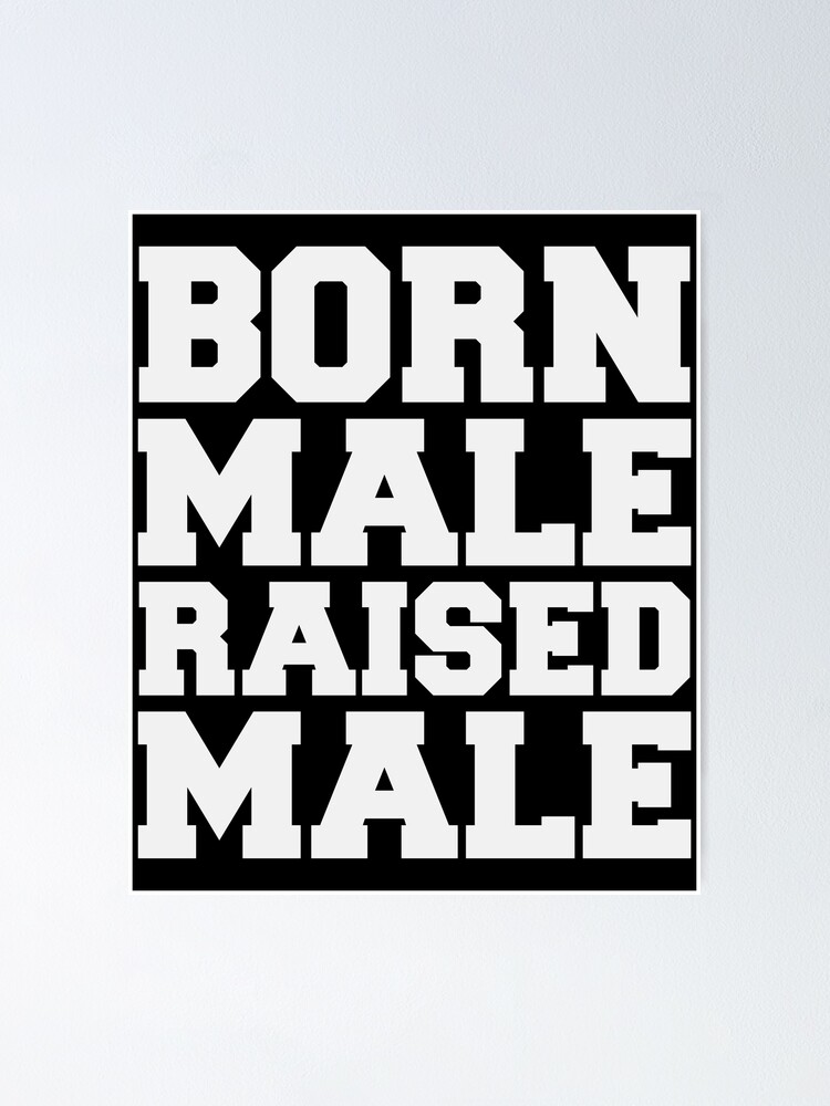 "Born Male Raised Male" Poster for Sale by eviesfashion | Redbubble