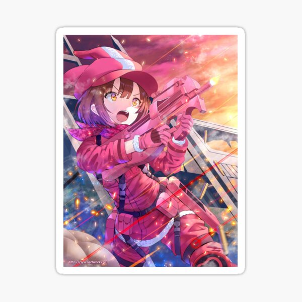 "Llenn, Sword Art Online - gun gale" Sticker for Sale by grettamuxie ...