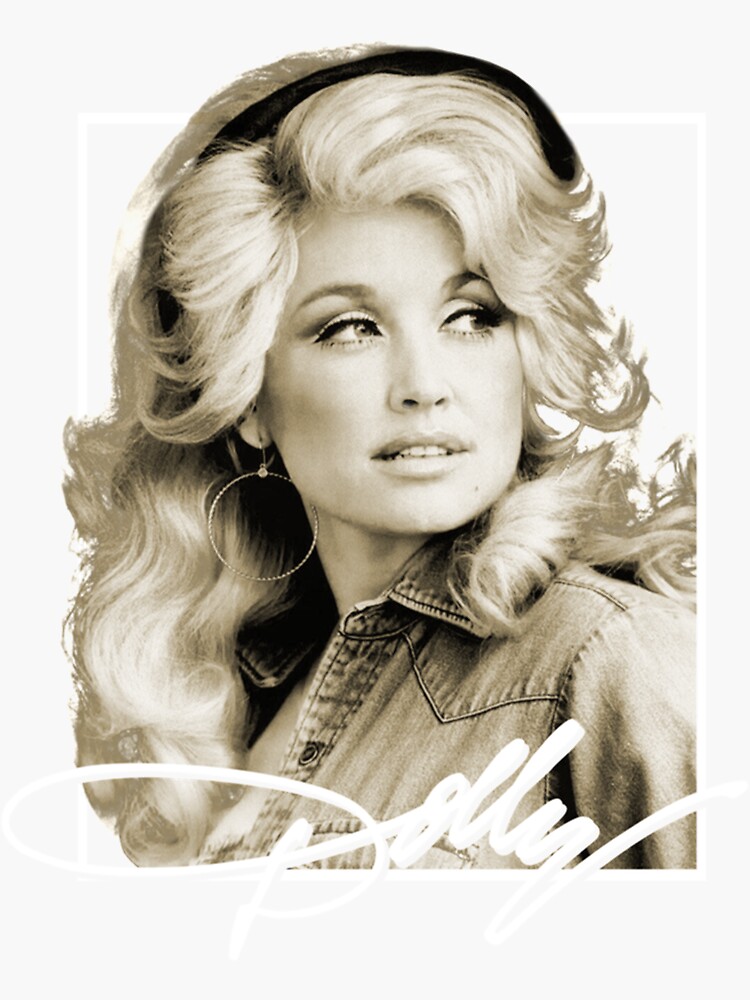 "Dolly Parton Western Signature E" Sticker for Sale by normajoh | Redbubble