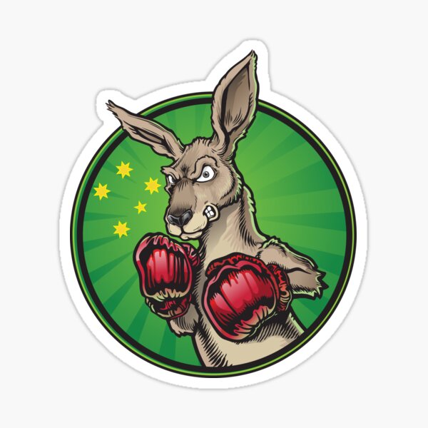 "Boxing kangaroo " Sticker for Sale by Disturbed-Mind | Redbubble