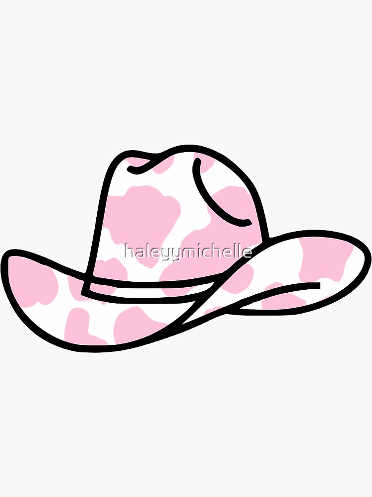 "Pink Cowboy Hat" Sticker for Sale by haleyymichelle | Redbubble