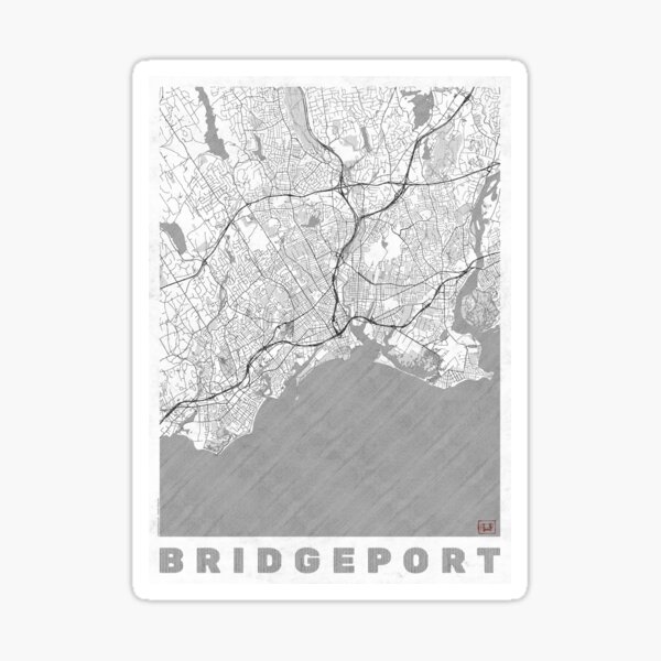 "Bridgeport Map Line" Sticker for Sale by HubertRoguski | Redbubble