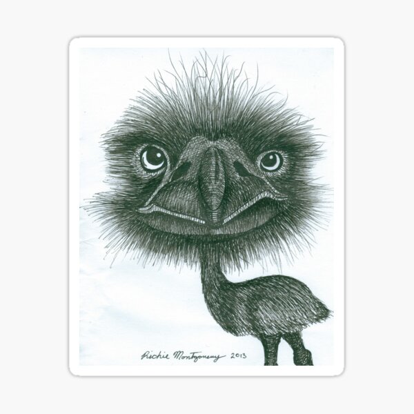 "Emu" Sticker by steelnoodle | Redbubble