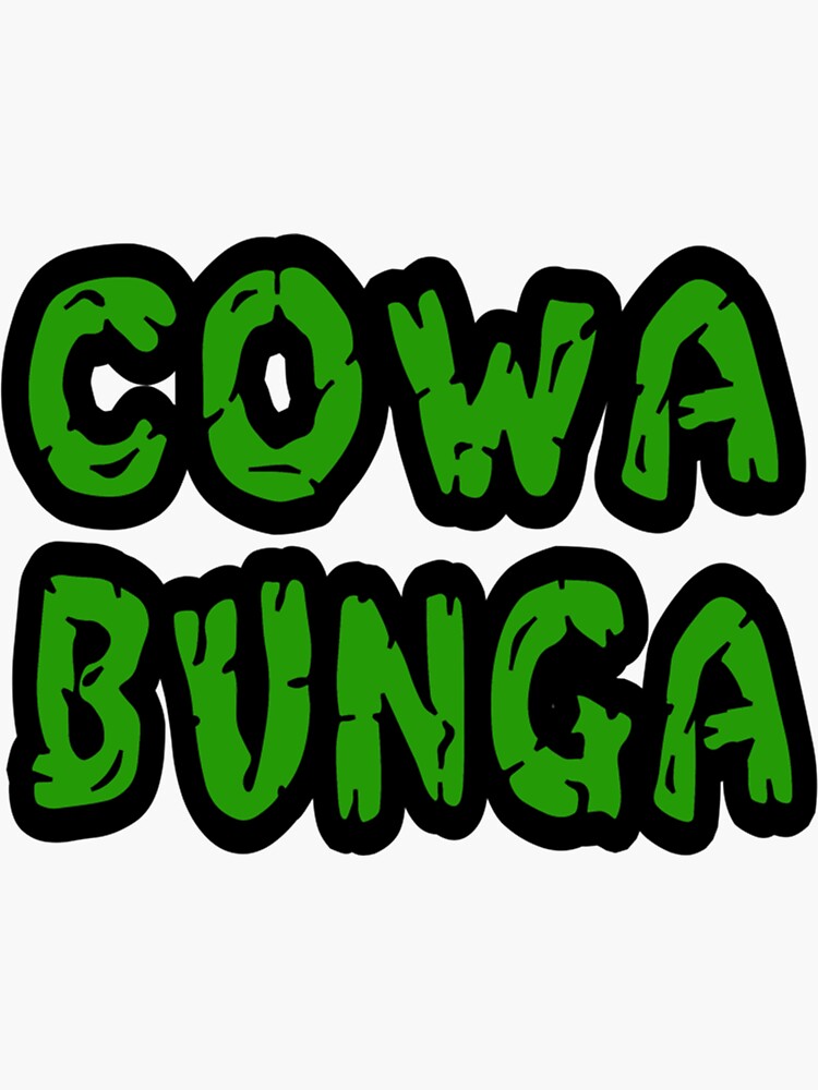 "Cowabunga Ess" Sticker for Sale by jacohowick | Redbubble