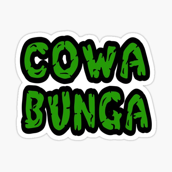 "Cowabunga Ess" Sticker for Sale by jacohowick | Redbubble