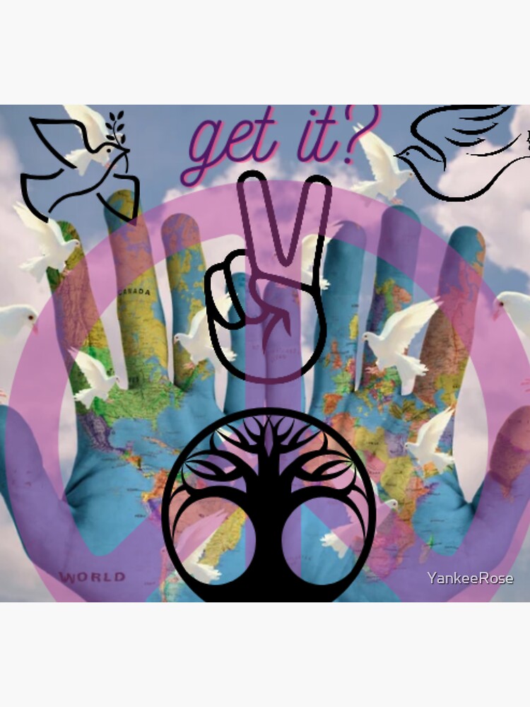 "Cant everyone just get along." Sticker for Sale by YankeeRose | Redbubble