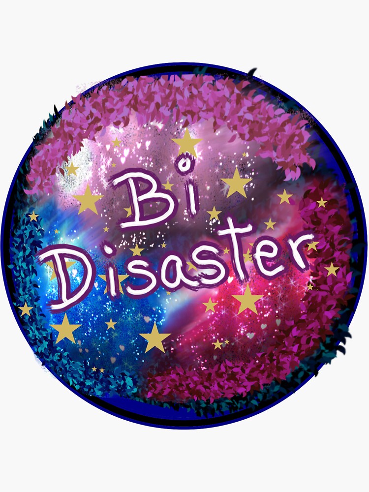 "Bi Disaster" Sticker for Sale by Sushi-Roll | Redbubble