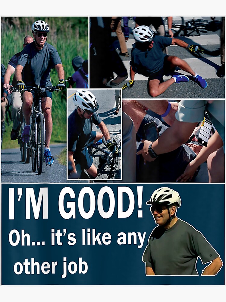 "B.i.d.e.n falling off bicycle B.i.d.e.n bike meme" Sticker for Sale by ...