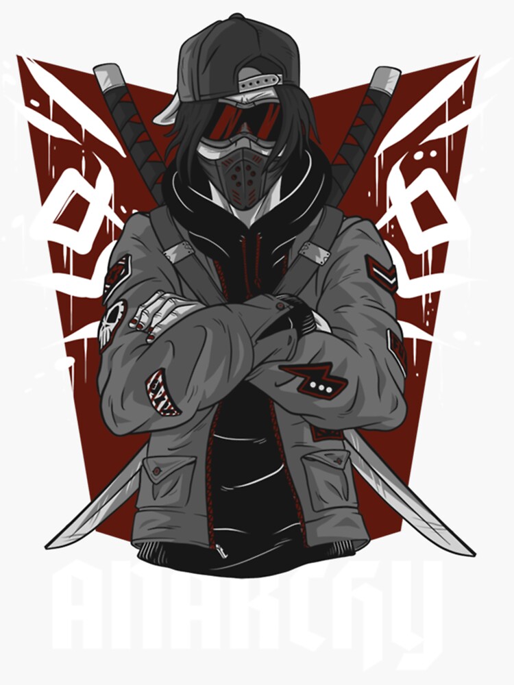 "Anarchy Ninja Warrior 02 C" Sticker for Sale by kazeckmynea | Redbubble