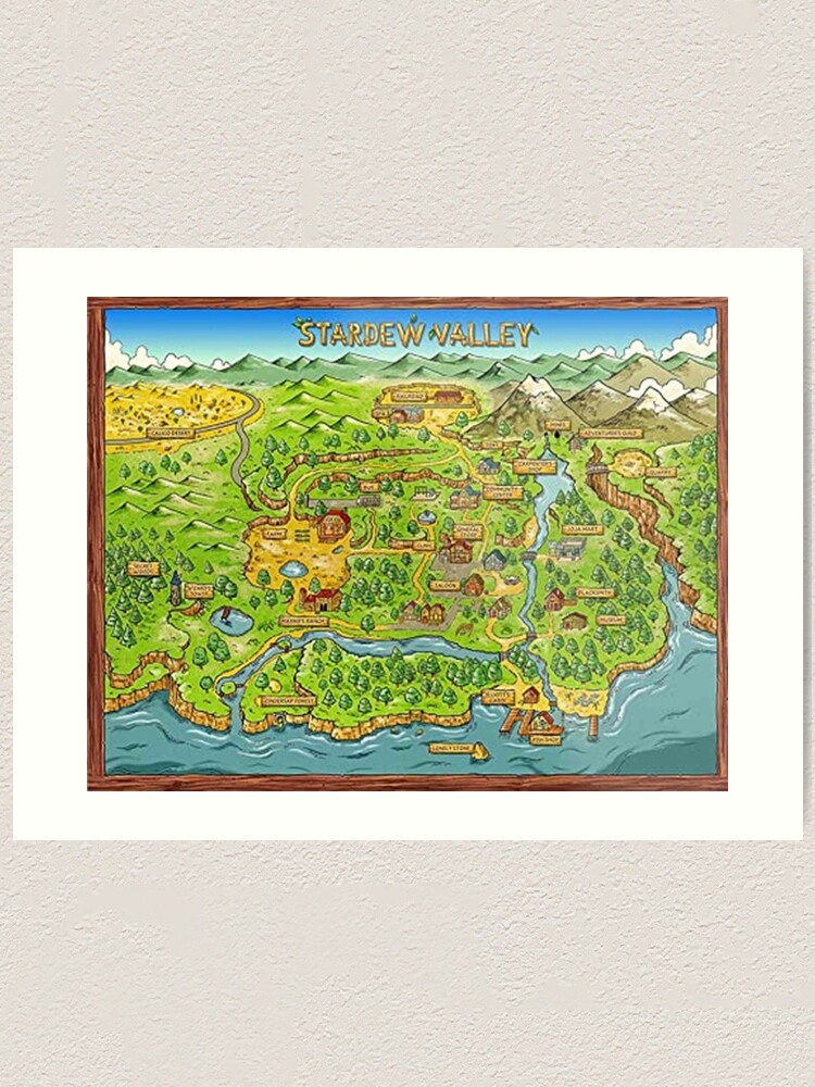 "Stardew Valley Map" Art Print for Sale by almachferd | Redbubble
