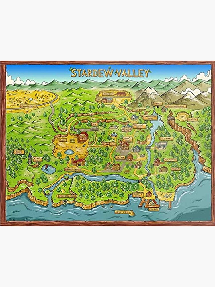 "Stardew Valley Map" Art Print for Sale by almachferd | Redbubble