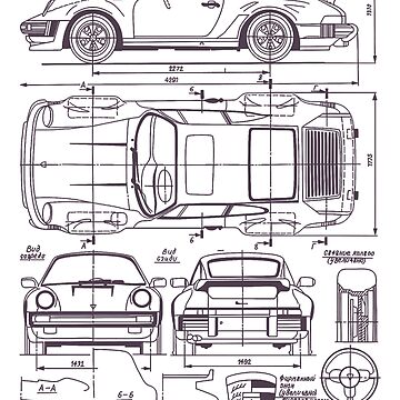 "911 930 Blueprint turbo Classic vintage" Poster for Sale by ...